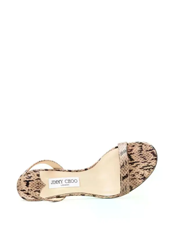 JIMMY CHOO Jenn Snake-effect Sandals - Neutrals