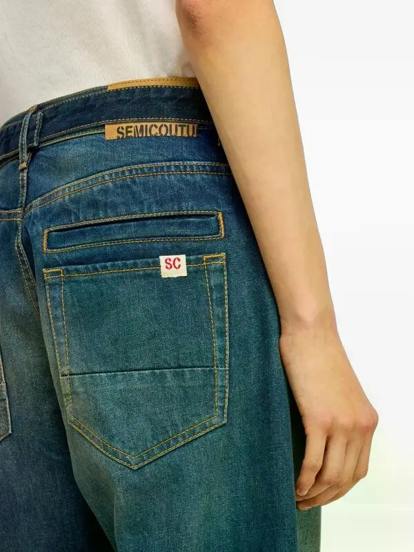 SEMICOUTURE Cynthia Belted Faded-effect Jeans