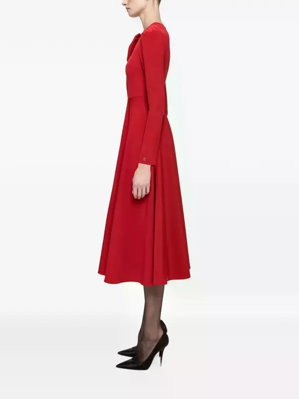 NISSA A-line Midi Dress - Red