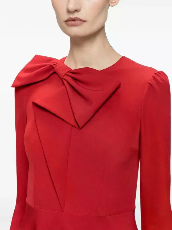 NISSA A-line Midi Dress - Red