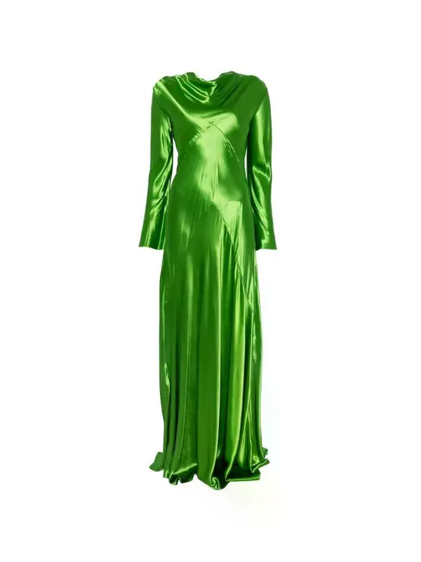 Erika Cavallini Open-back Draped Long Dress - Green