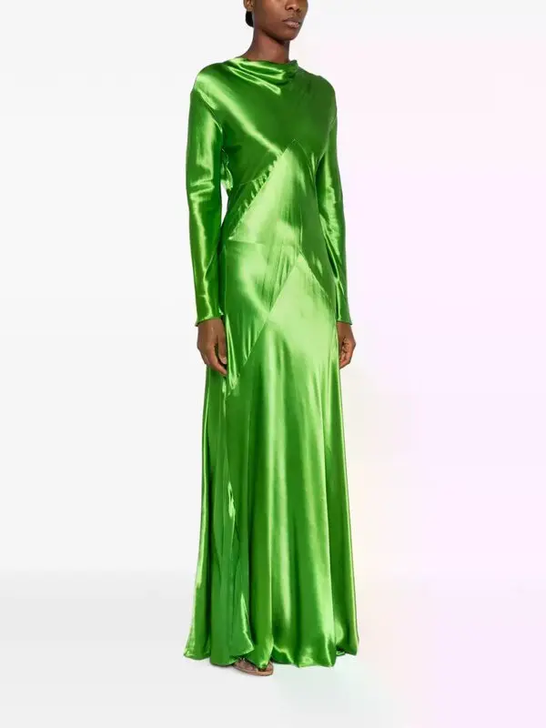 Erika Cavallini Open-back Draped Long Dress - Green