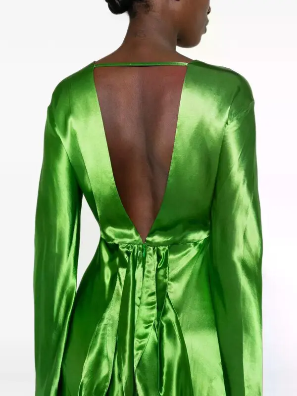 Erika Cavallini Open-back Draped Long Dress - Green