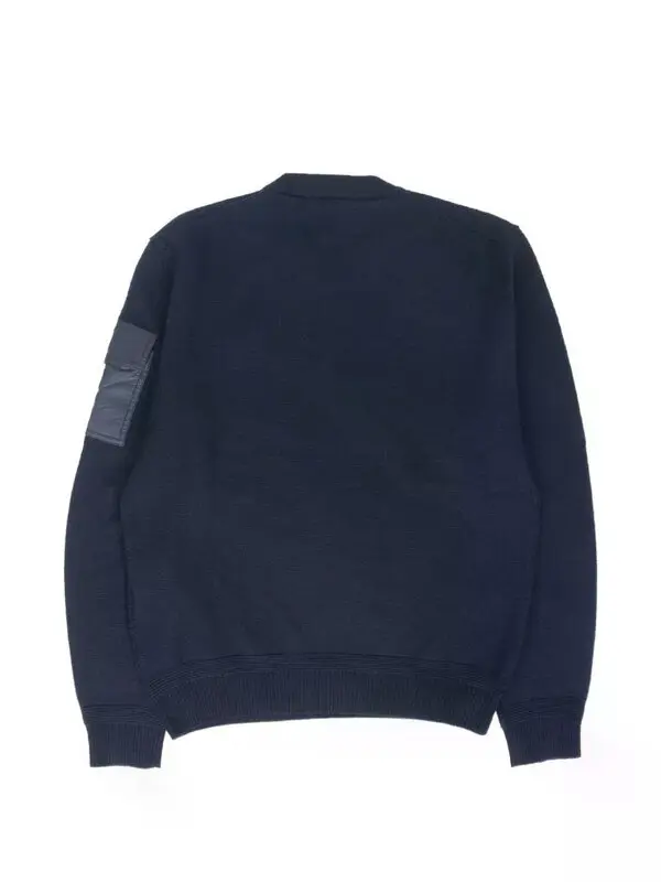 Moncler Logo-patch Crew-neck Sweater - Blue