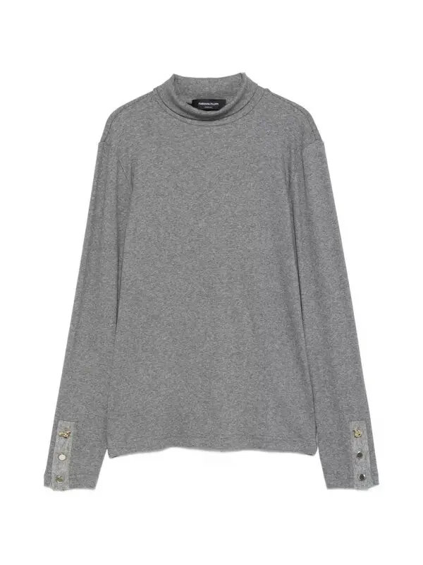 Fabiana Filippi Button-cuff Roll-neck T-shirt