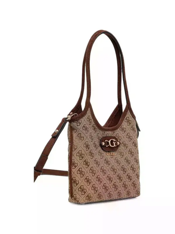 Guess Mini Samantha Monogram-print Logo-plaque Tote Bag