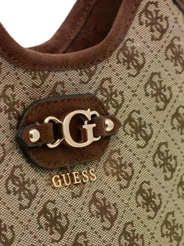 Guess Mini Samantha Monogram-print Logo-plaque Tote Bag