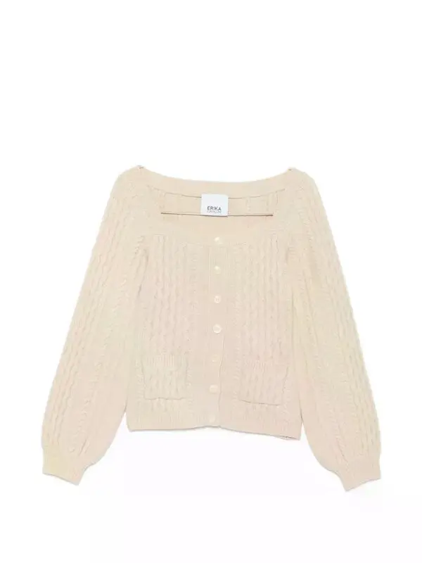 Erika Cavallini Cable-knit Square-neck Cardigan - Neutrals