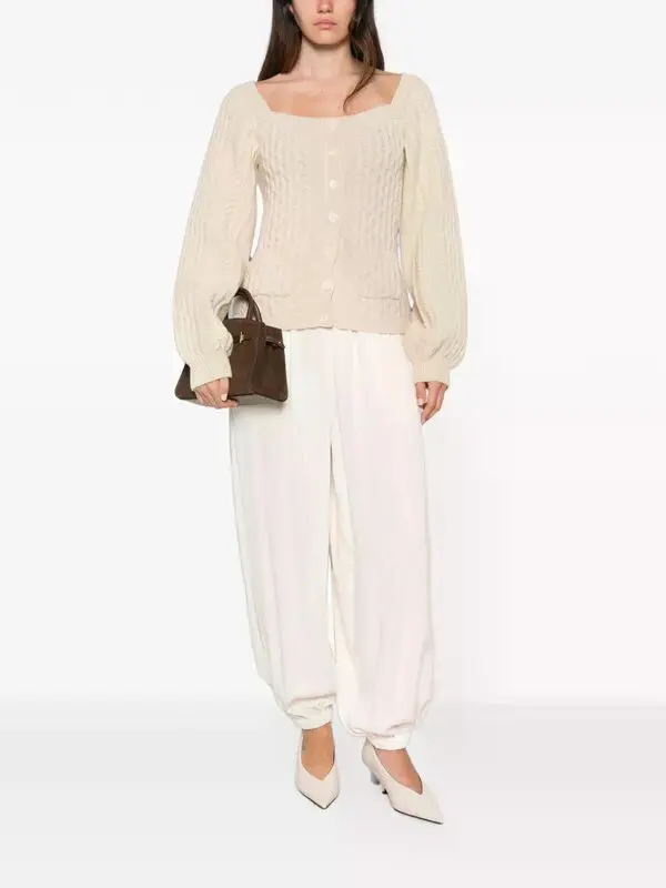 Erika Cavallini Cable-knit Square-neck Cardigan