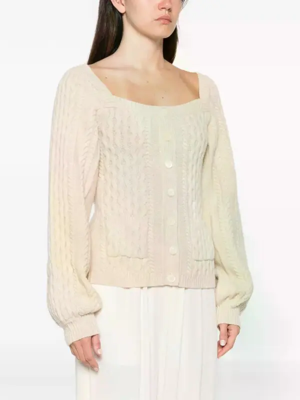 Erika Cavallini Cable-knit Square-neck Cardigan
