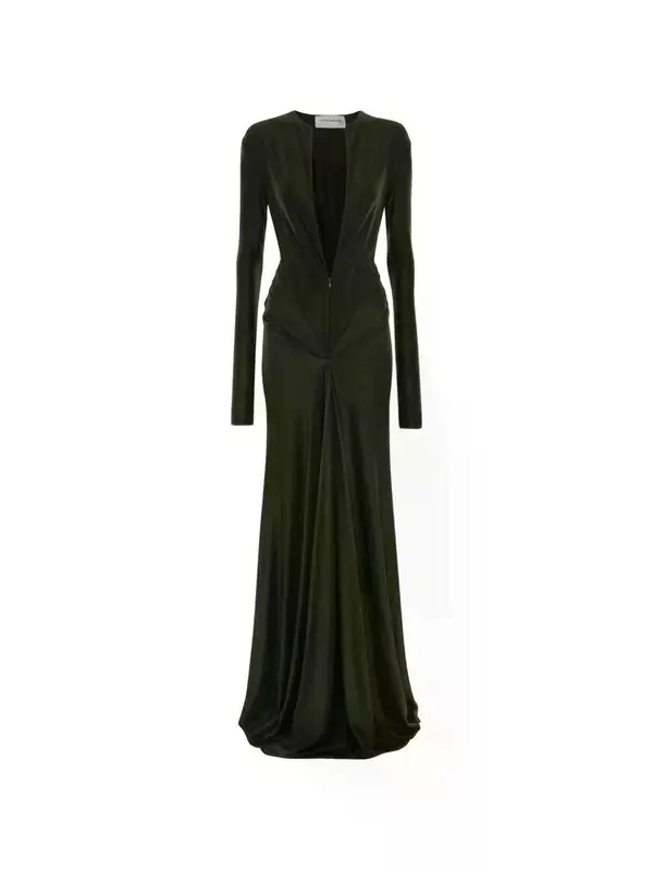 Victoria Beckham Aida Twisted Maxi Dress - Green