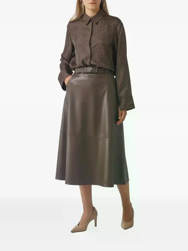 Max Mara Belted A-line Midi Skirt