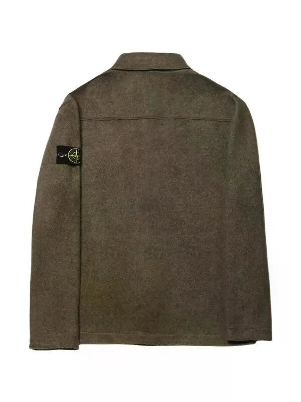Stone Island Compass Patch Wool Overshirt