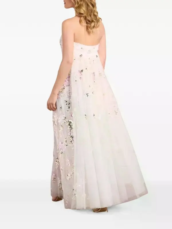 NEEDLE & THREAD Wisteria Sequin-embellished Maxi Dress - White