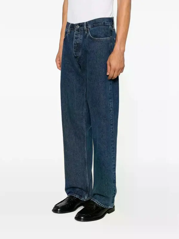 SUNFLOWER Loose Logo-patch Straight-leg Jeans