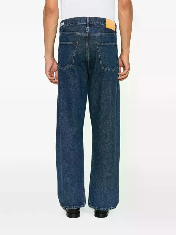 SUNFLOWER Loose Logo-patch Straight-leg Jeans