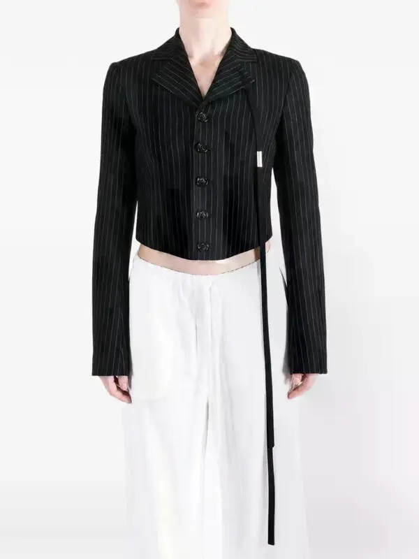 ANN DEMEULEMEESTER Manda Pinstripe-pattern Cropped Jacket