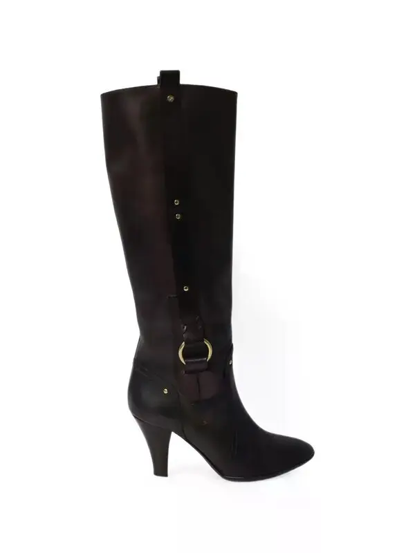 Celine Buckle-detail Leather Boots