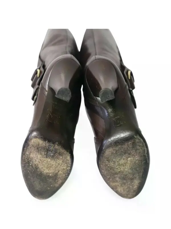 Celine Buckle-detail Leather Boots