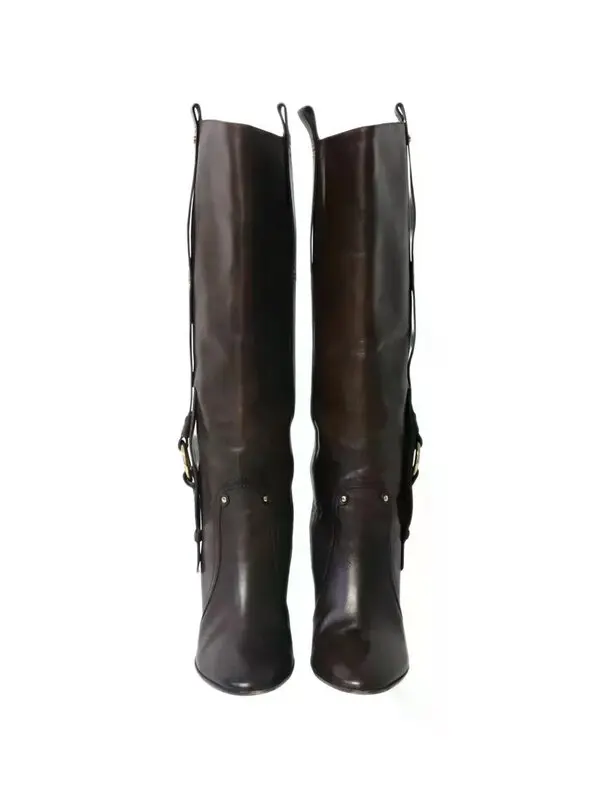 Celine Buckle-detail Leather Boots