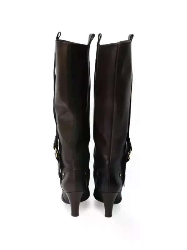 Celine Buckle-detail Leather Boots