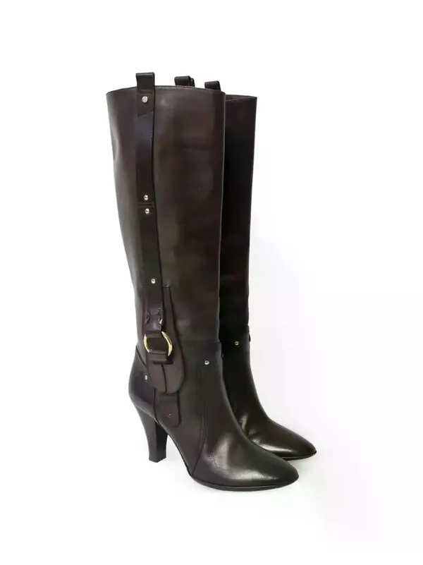 Celine Buckle-detail Leather Boots
