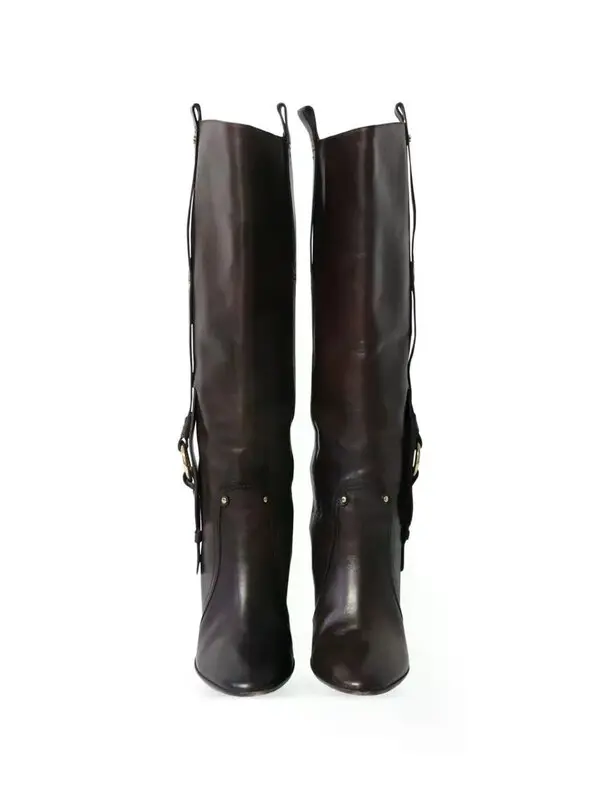 Celine Buckle-detail Leather Boots