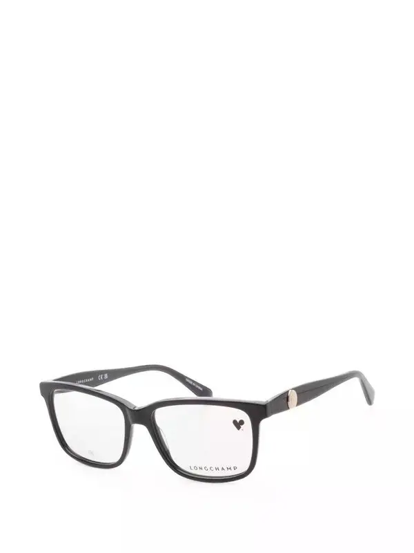 Longchamp Logo-plaque Rectangle-frame Glasses - Black