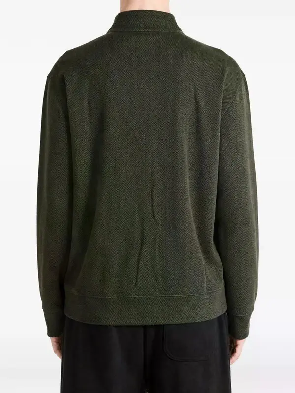 Polo Ralph Lauren Herringbone-patterned Quarter-button Sweater