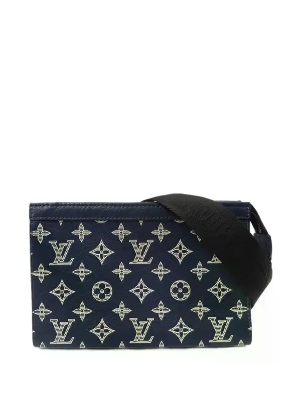LOUIS VUITTON Monogram Shadow Gaston Shoulder Bag - Blue