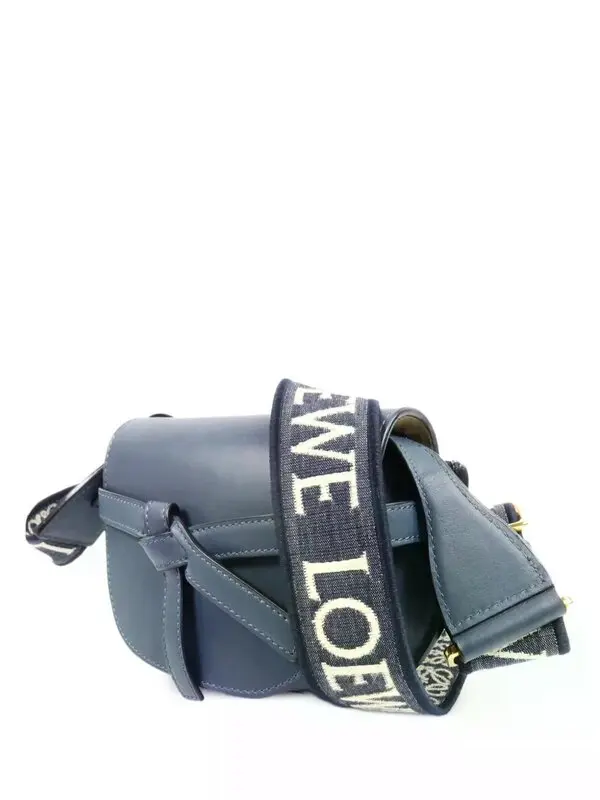 Loewe Mini Gate Leather Shoulder Bag - Blue