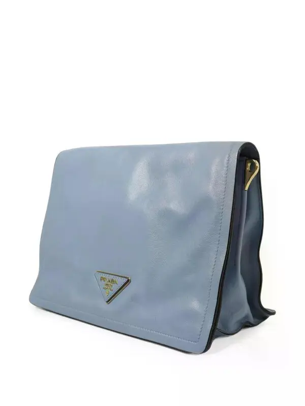 Prada Triangle Logo Leather Shoulder Bag
