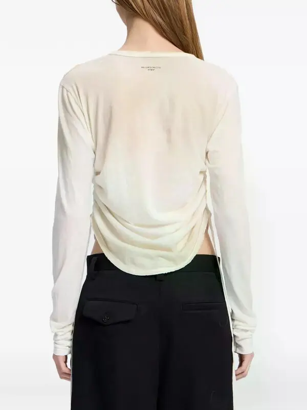 ANN DEMEULEMEESTER Distressed Text-print T-shirt - White