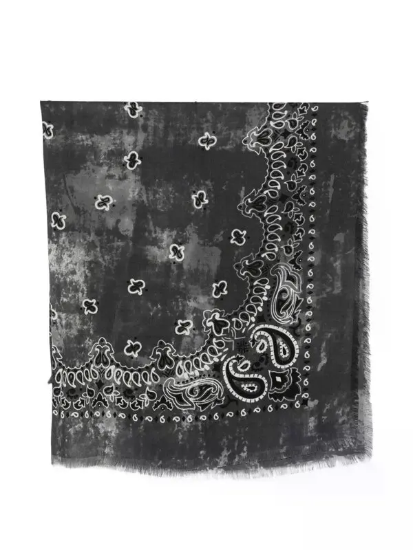 Destin Paisley-print Frayed Scarf