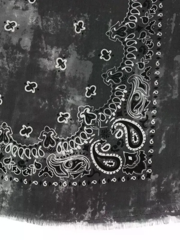 Destin Paisley-print Frayed Scarf