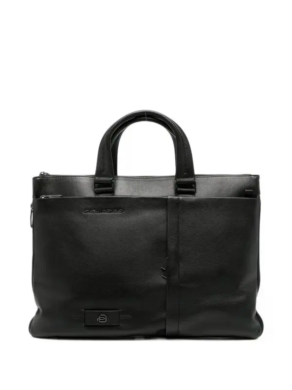 PIQUADRO Logo-plaque Pebbled-leather Backpack