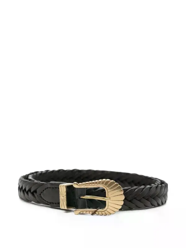 ALBERTO LUTI Braided Leather Belt - Black