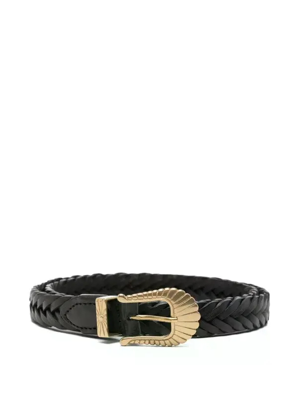ALBERTO LUTI Braided Leather Belt - Black
