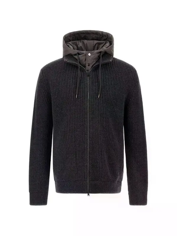 Herno Ribbed-knit Zip-up Cardigan