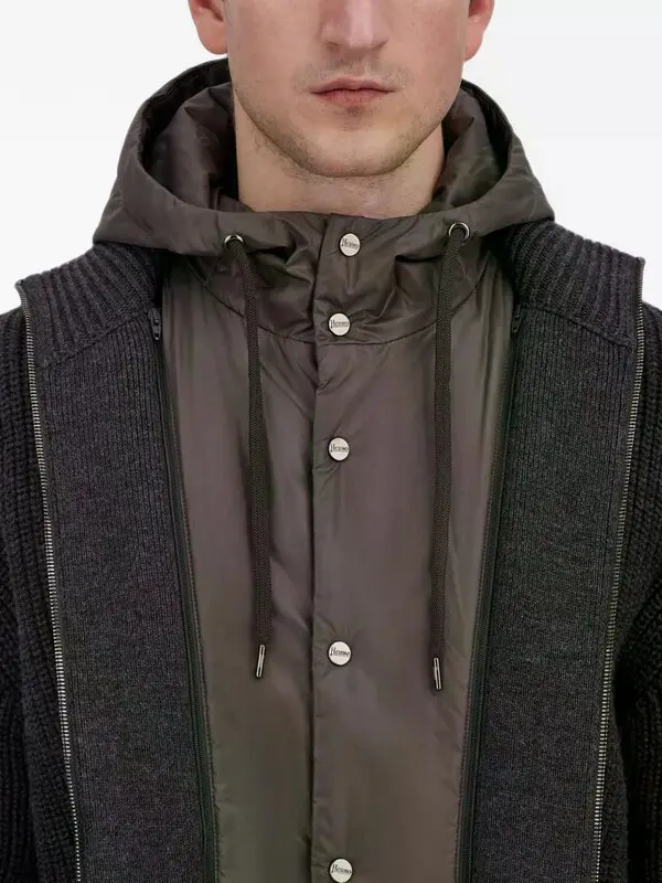 Herno Ribbed-knit Zip-up Cardigan