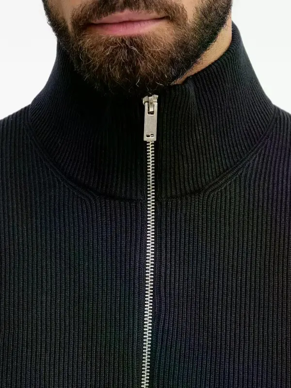 LINDBERGH Ribbed-knit Quarter-zip Sweater