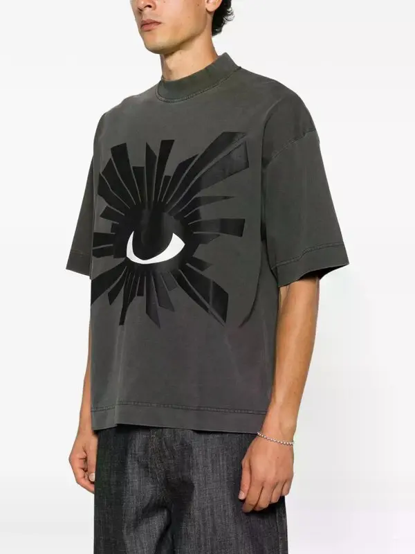 HOUSE OF ERRORS Graphic-print High-neck T-shirt - Grey