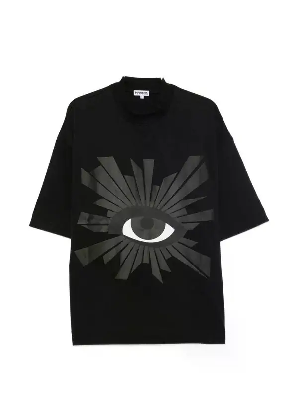 HOUSE OF ERRORS Graphic-print High-neck T-shirt - Black