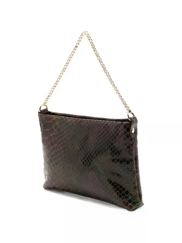 MARC ELLIS Ester Py Snake-effect Leather Shoulder Bag - Brown