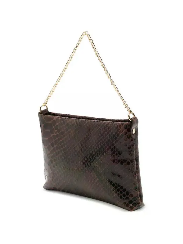 MARC ELLIS Ester Py Snake-effect Leather Shoulder Bag - Brown