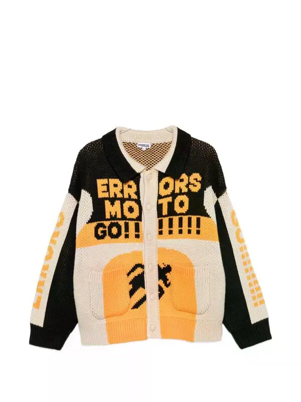 HOUSE OF ERRORS Logo-intarsia Knitted Cardigan - Black