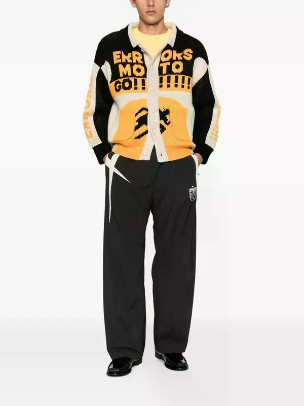 HOUSE OF ERRORS Logo-intarsia Knitted Cardigan