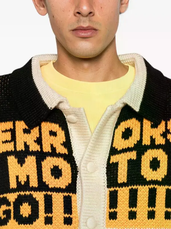 HOUSE OF ERRORS Logo-intarsia Knitted Cardigan