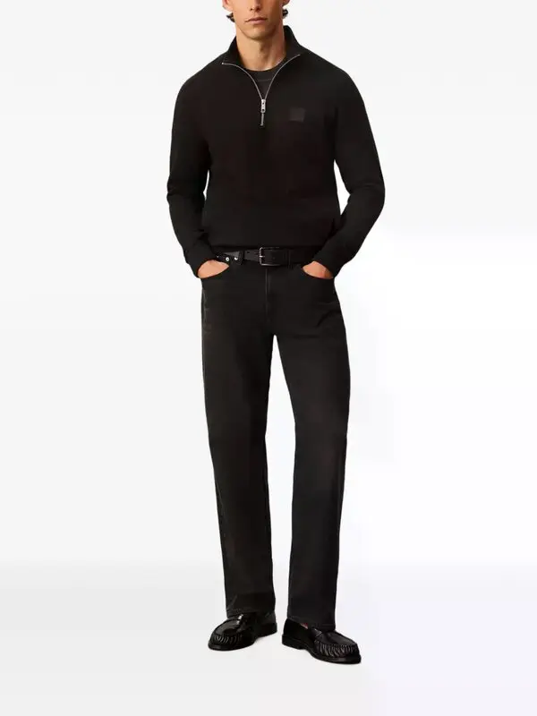 Calvin Klein Quarter-zip Logo-patch Sweater