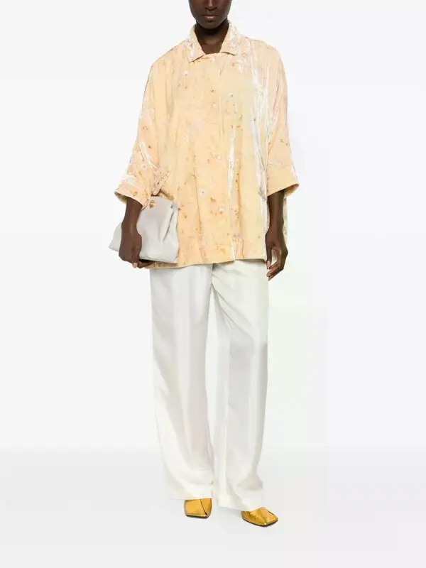 AODRESS Sequin-embellished Floral-print Coat